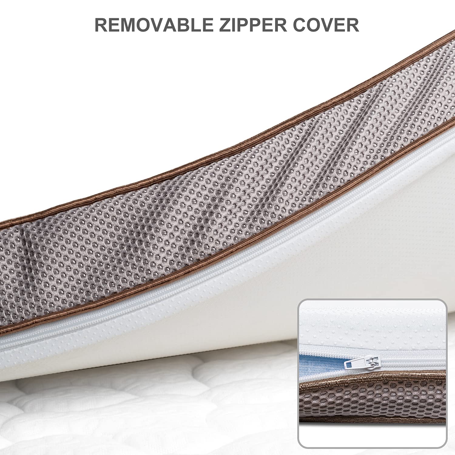 BedStory 4 Inch Memory Foam Mattress Topper, Split King Bed Toppers Medium Firm