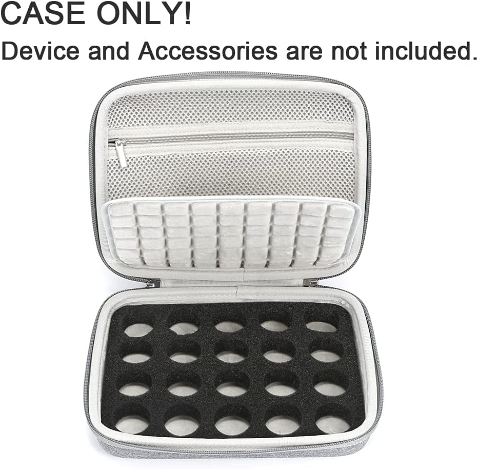 RAIACE Hard Carrying Case Compatible with BakuCores and Battle Figure, Small Dolls, Toys Organizer Storage Box with Mesh Pocket. (Case Only)-Gray(Gray Lining)