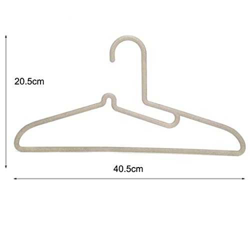 EYHLKM Plastic Adult Hanger Clothes Suit Hanger Coat Hanger Storage Rack Space Saving Drying Rack ( Color : Beige , Size : 40.5*2.5cm )