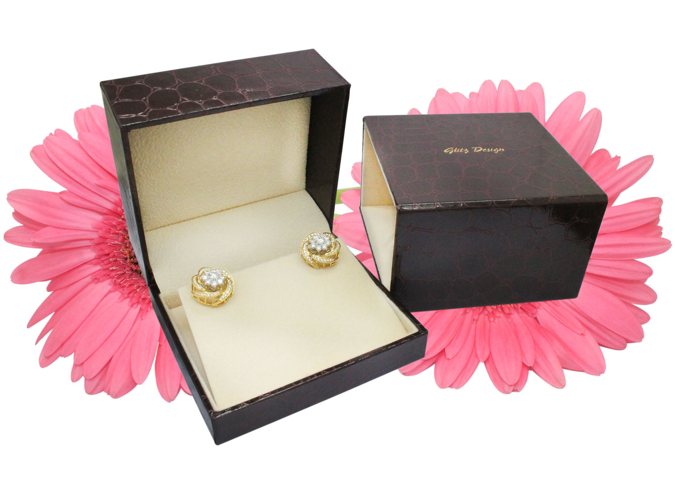 Black Diamond Stud Earrings for Women Men Princess Cut 14K White Gold 0.75 ct t.w. Gift Box Authenticity Cards