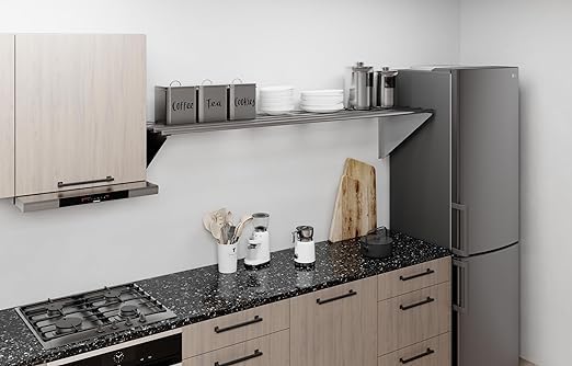 Express KitchQuip Premium Quality Stainless Steel Tubular Wall Shelf | Appliance & Equipment Metal Shelving | Kitchen, Restaurant, Garage, Laundry, Utility Room | NSF Certified | (72" Long x 18" Deep)