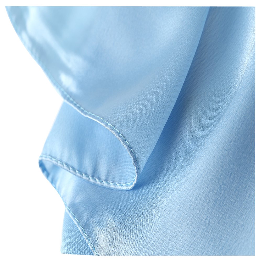 Bellonesc Silk Scarf 100% silk Long Lightweight Sunscreen Shawls for Women (light blue)