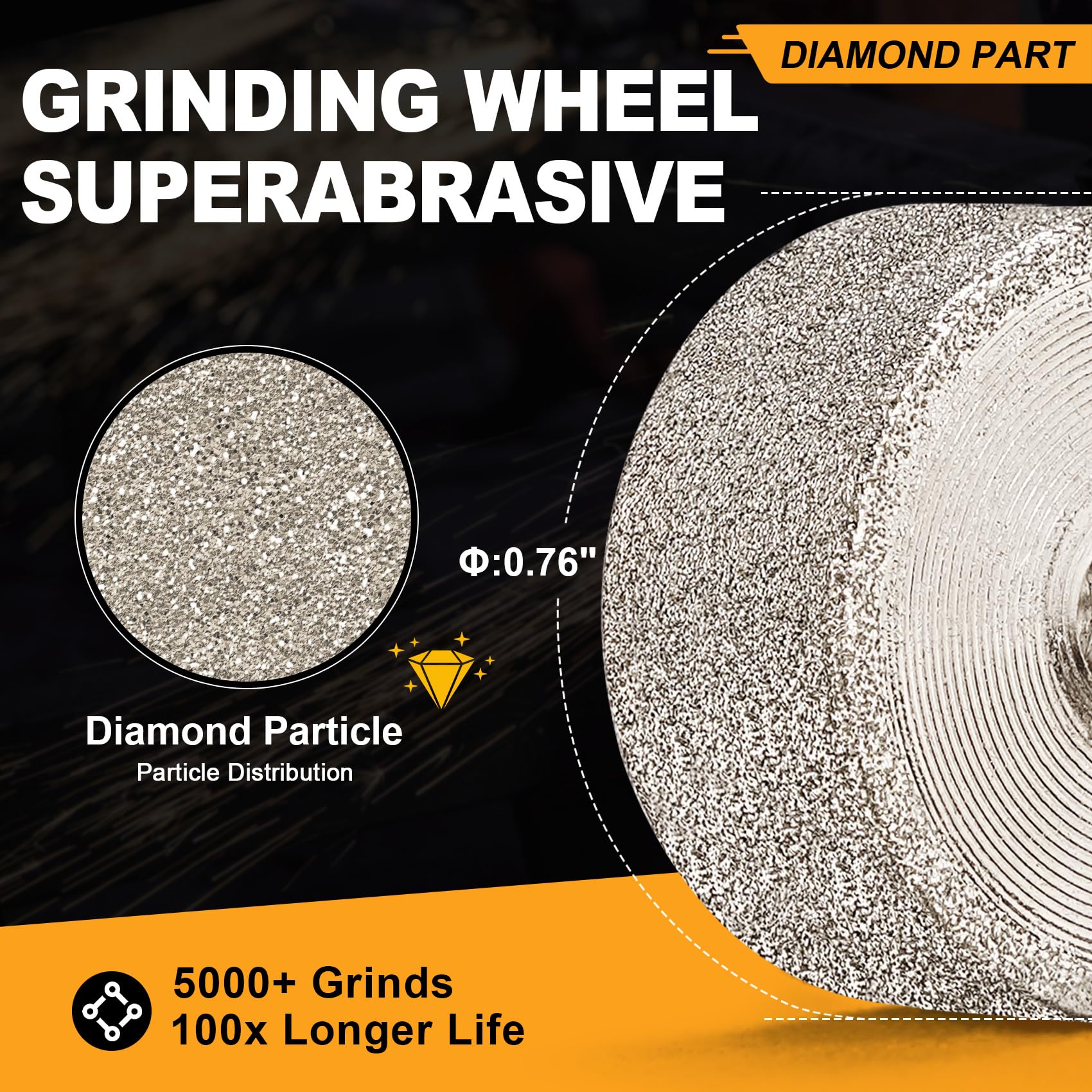 Diamond Sanding Bits for Dremel Rotary Tool, Grinding Stone Sanding Drill Bits with 1/8" Shank Gift for Craft Lovers - Metal & Woodworking/DIY Craft Making - 150 Grit 1 Pack
