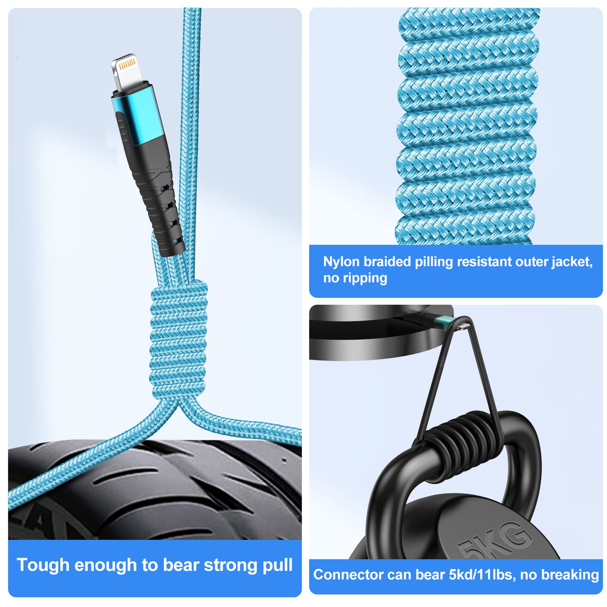 iPhone Charger, [Apple MFi Certified] 3Pack 6FT iPhone Lightning Cable for Fast Apple Charger Cable, iPhone Charging Cord for iPhone 13/12/11 Pro/11/XS MAX/XR/8/7/6s/6/5S/SE iPad Original(DarkRed)
