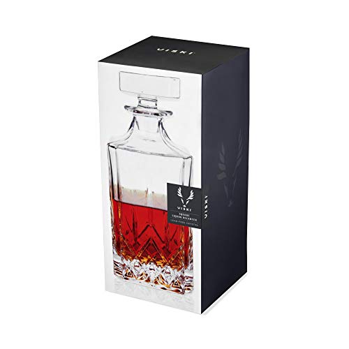 Viski Admiral 30 oz Liquor Decanter | Crystal Glass Liquor Dispenser for Whisky, Bourbon, Tequila, Brandy β Gift for Liquor Lovers