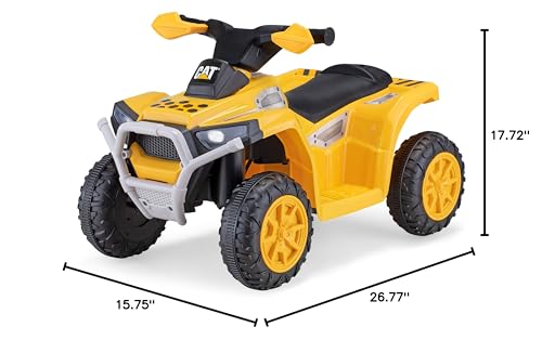 Kid Trax CAT Toddler Quad Ride On Toy, 6 Volt Battery, 1.5-3 Years Old, Max Weight 44 lbs, Single Seater, Yellow (KT1575AZ)
