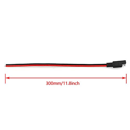 DGZZI 14AWG SAE Extension Cable 30cm/ 1ft 2 Pin DC Power SAE Single Plug Quick Disconnect SAE Power Automotive Extension Cable for Motorcycle, Car, Tractor Solar Panel