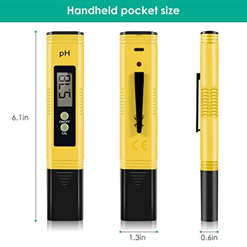 Digital PH Meter, PH Meter 0.01 PH High Accuracy Water Quality Tester with 0-14 PH Measurement Range for Household Drinking, Pool and Aquarium Water PH Tester Design with ATC