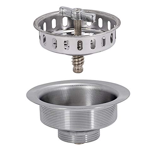 EZ-Flo Kitchen Sink Strainer with Die-Cast Slip Joint Nut, Spin and Seal, 3-1/2 Inch to 4 Inch Opening, Stainless Steel, 30009