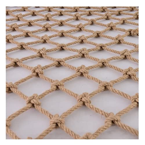 Children's Safety net, Hemp Rope, Climbing net, Balcony Stair net, Versatile Hand-Woven Hemp Rope net, Fence Protection net, Ceiling net Protective Net Barrier 6mm(Colour: Yellow,S