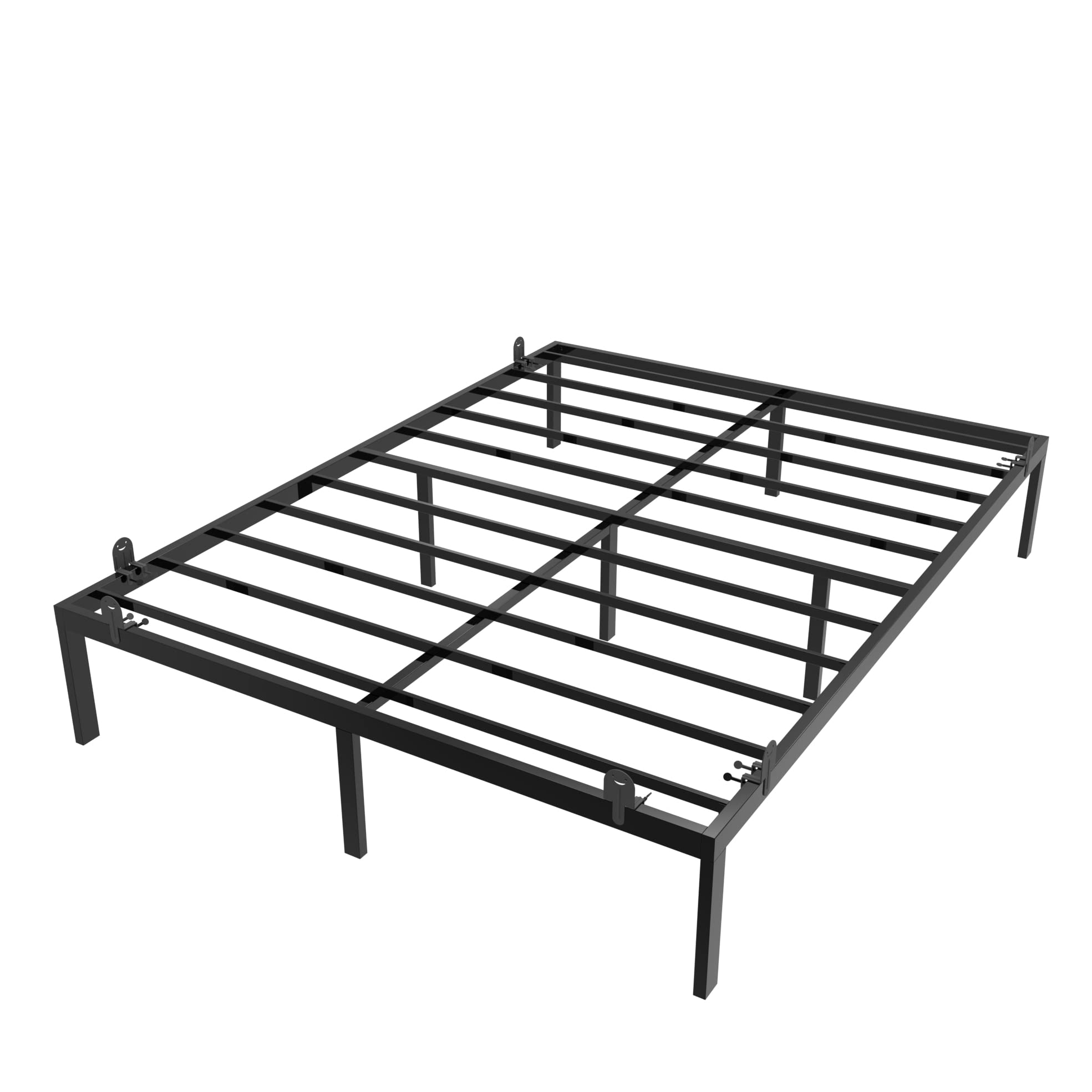DiaOutro Bed Frame Non Slip Mattress Gaskets, 6 PCS Mattress Retainer Keep Mattress in Place for a Great Sleep, Adjustable Anti-Slip Baffle Fit for Most Metal Bed Frames, Black