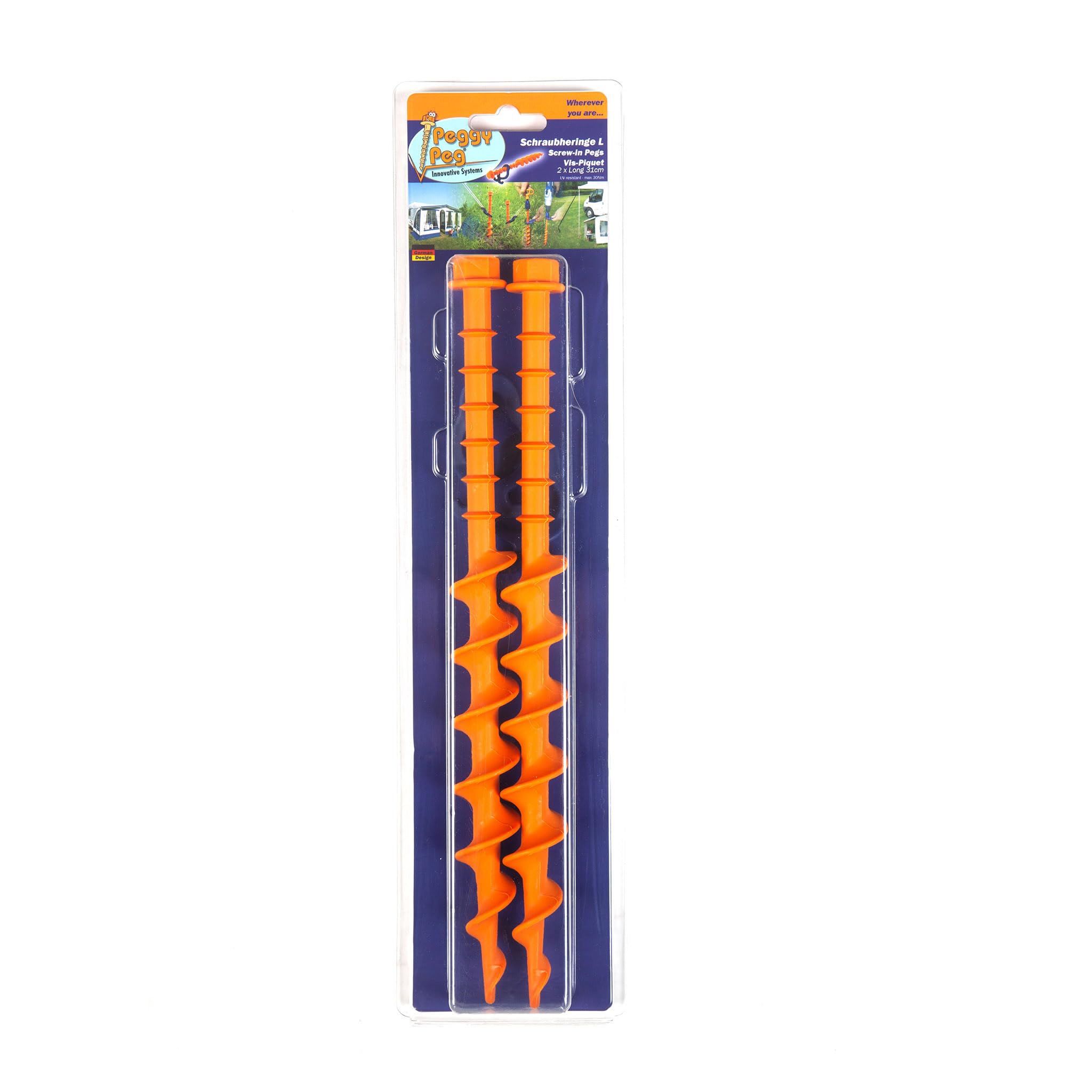 BRUNNER Peggy Peg Screw Pegs Sand 31 cm Set of 2