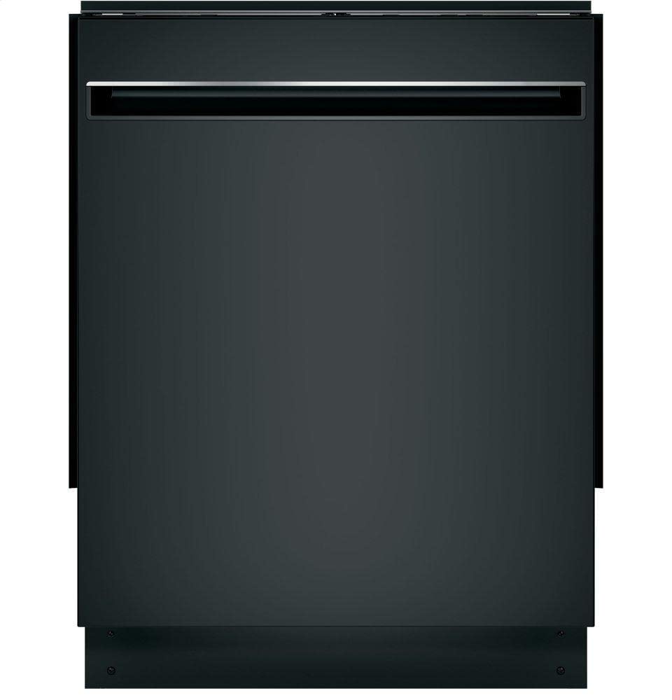 GE GDT225SGLBB 24" Dishwasher with Interior Stainless Steel ADA Compliant Top Control Energy Star Certified and Pocket Handle in Black