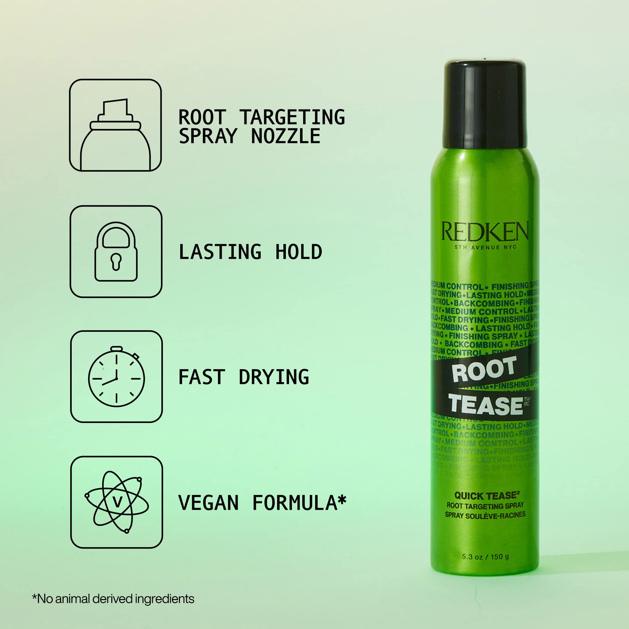 Redken Quick Tease 15 Backcombing Finishing Spray, For All Hair Types, Enhances Texture & Volume, Maximum Control, 5.3 Oz (Packaging may vary)