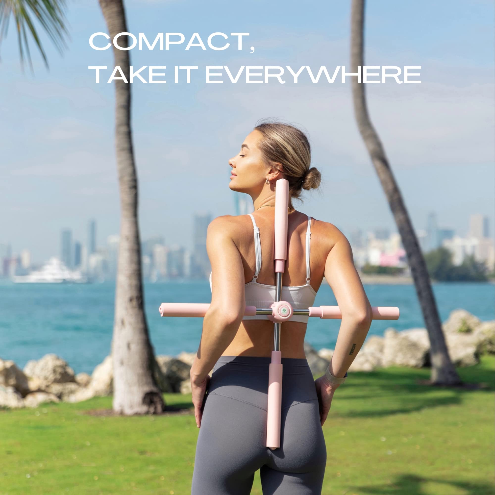 BodyTree Posture Corrector Yoga Cross Stick - Back Pain Relief for Men Women - Back Stretcher and Straightener for Upper and Lower Back - Stretch Pole - Neck Hump Cracker bar Cracking Device Brace