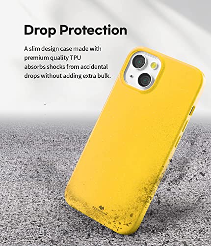 GOOSPERY Pearl Jelly Compatible with iPhone 13 Mini Case, Vivid Color with Light Shimmer Jewel Effects Glitter Sparkles Shine Look Slim Thin TPU Rubber Back Cover (Yellow)