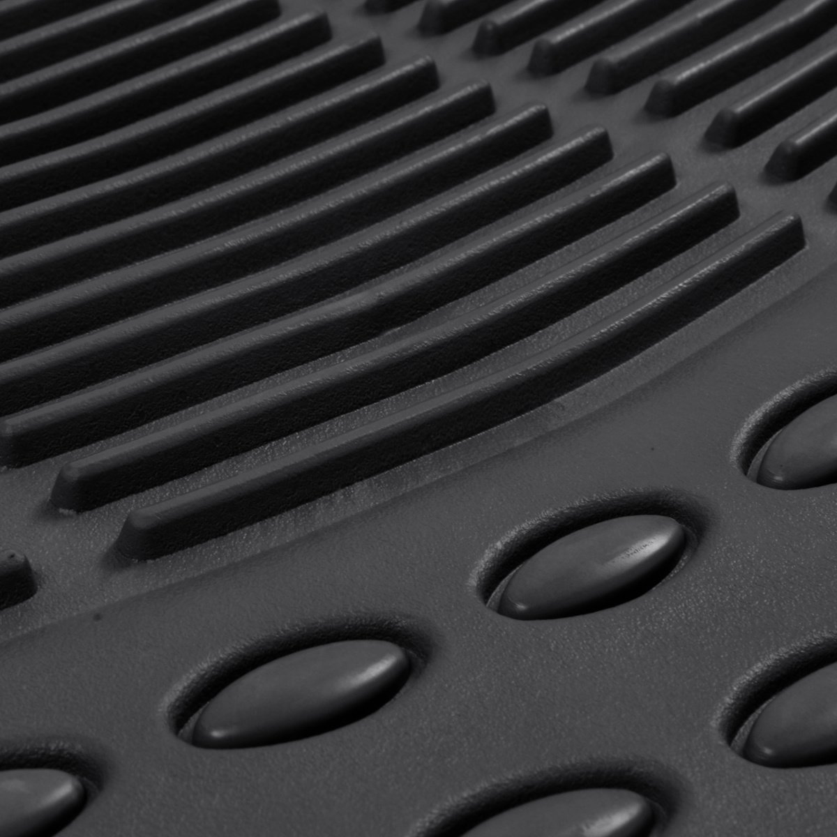 BDK Floor Mats, 4-Piece All-Weather Car Mat with Universal Fit Design, Durable Rubber Car Floor Mats with Capture Ridges, Waterproof for Cars Trucks SUV (Black)