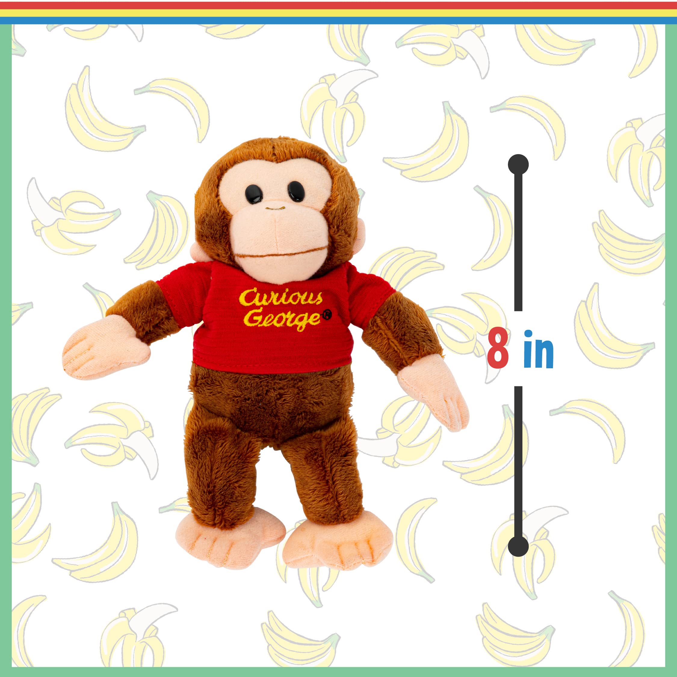 KIDS PREFERRED Curious George Monkey Plush - Classic 8" Stuffed Animal, (91720)