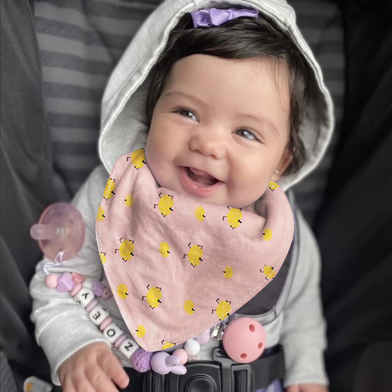 Knindnn Baby Bandana Drool Bibs,5 Pack Soft and Absorbent Baby Drool Bibs