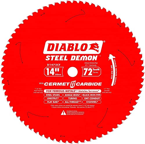 Diablo D1472CF 14-inch Steel Demon 72T Cermet II Carbide Ferrous Metal Saw Blade