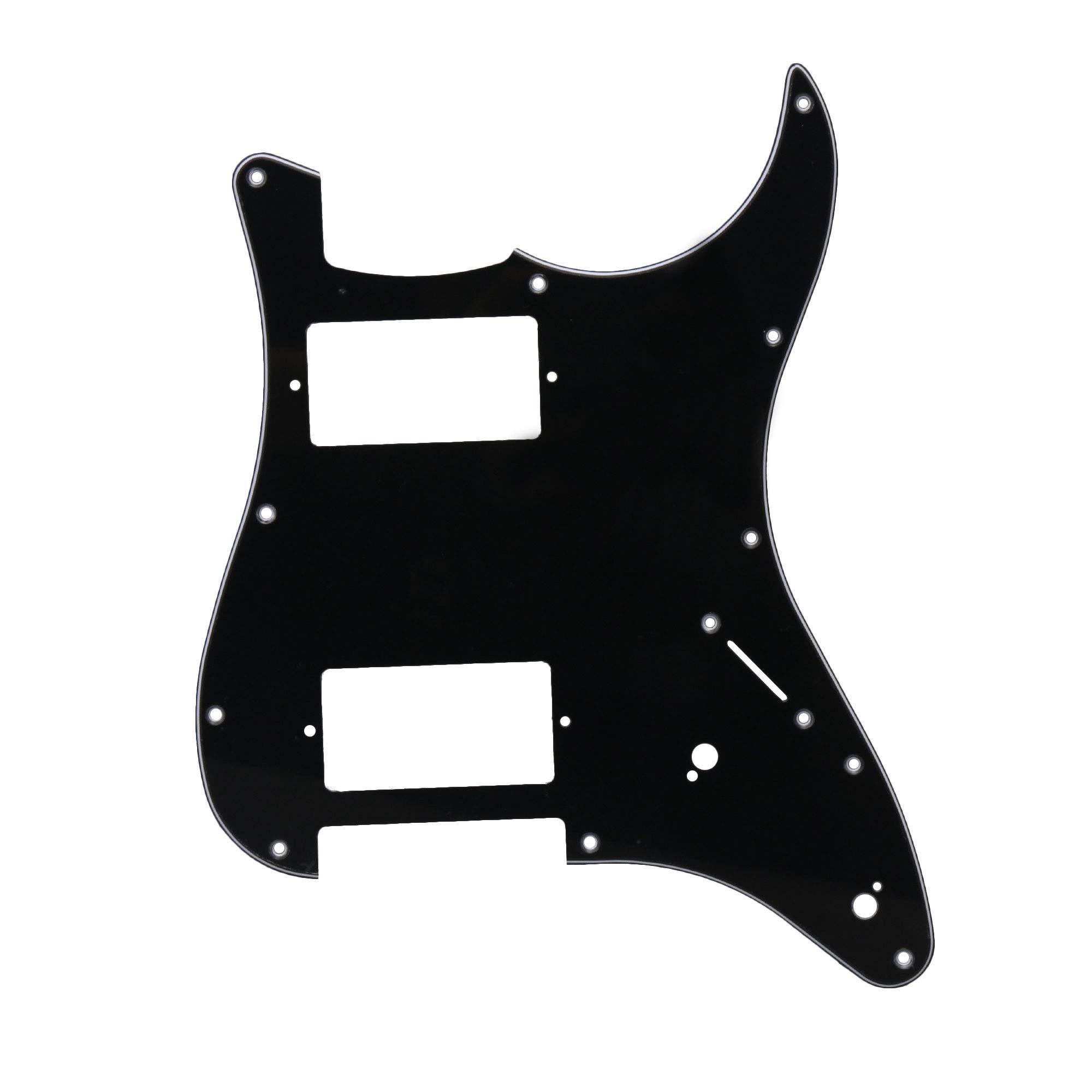 Bstinay 11 Hole Guitar Strat Pickguard HH Humbucker Standard Modern Style Pickguard Scratchplate 3Ply Black