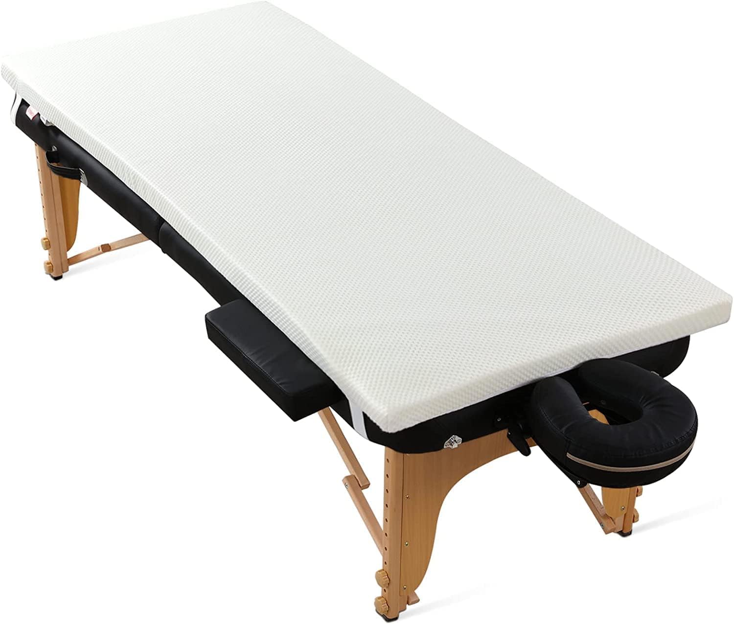 Extra Thick Memory Foam Massage Bed Mattress Topper with Removable Cover, Topper for Massage Table, Elastic Bands & Non-Slip Lash Bed Cushion Without Bed-for Beauty and Massage -73"x29"x2" Pink