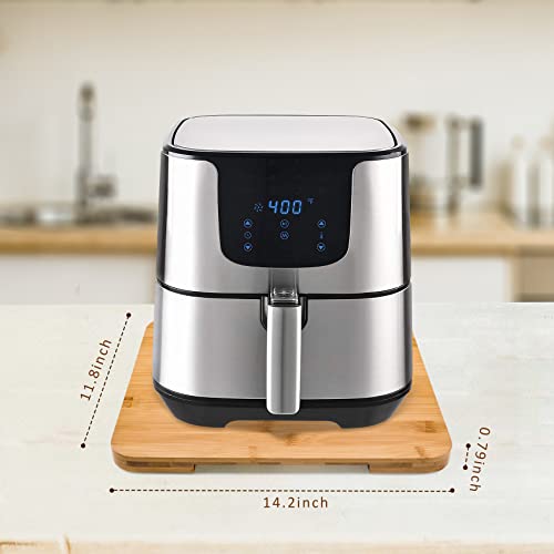 Small Appliance Slider for Kitchen Appliances - Under Cabinet Bamboo Slider for Coffee Maker, Espresso Machine, Blender, Air Fryer, Stand Mixer, Toaster, Moving Tray for Counter (11.8"W x14.2"D)