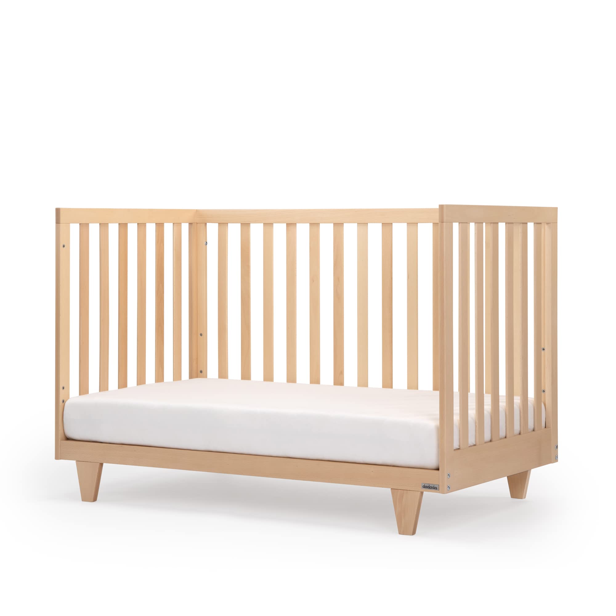 dadada Baby’s 3-in-1 Cambridge Convertible Crib with Toddler Bed Rail - Newborn Essentials Baby Bed Fits Standard Crib Mattress - Adjustable Bed Base (Natural)