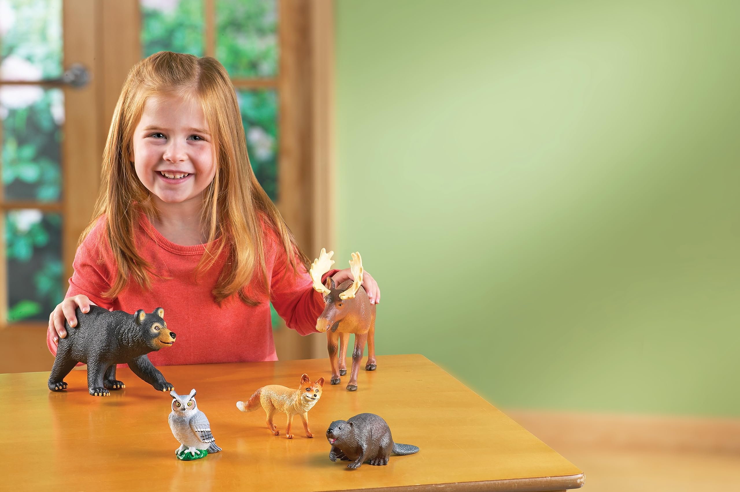 Learning Resources Jumbo Forest Animals - 5 Pieces, Ages 3+ Pretend Play Animals for Toddlers, Preschool Learning Toys, Kids Play Animal Figures, Zoo Animals