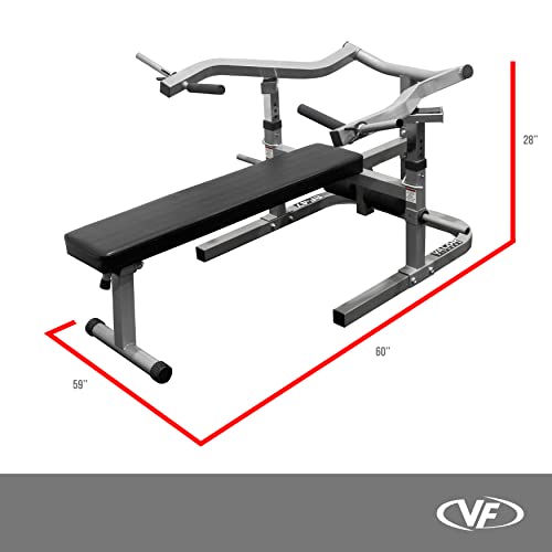 Valor Fitness BF-47 - Weight Bench Press Machine - 9 Adjustable Positions Flat Incline with Converging Arms - Plate Loaded - Chest Arm Ab Workout, Home Gym Equipment 250 LB Combined Max