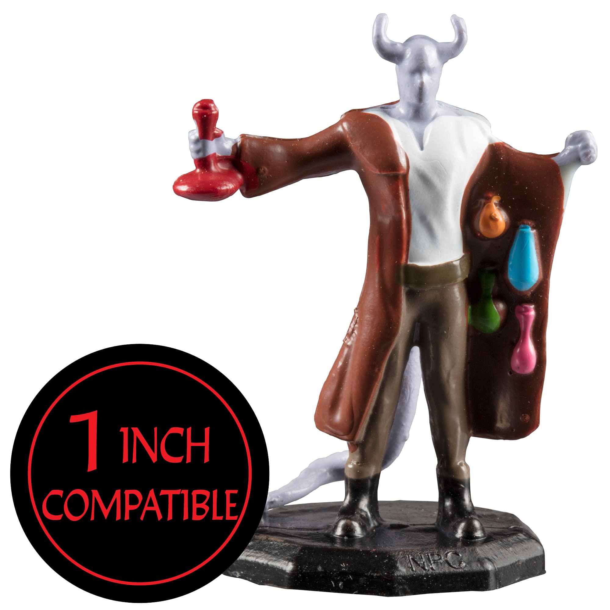 Monster Townsfolk Mini Fantasy Figures - Merchants - 8pc Hand-Painted Non Player Character NPC Miniatures - 1" Hex-Sized Compatible with DND Dungeons Dragons, Pathfinder, RPG Games
