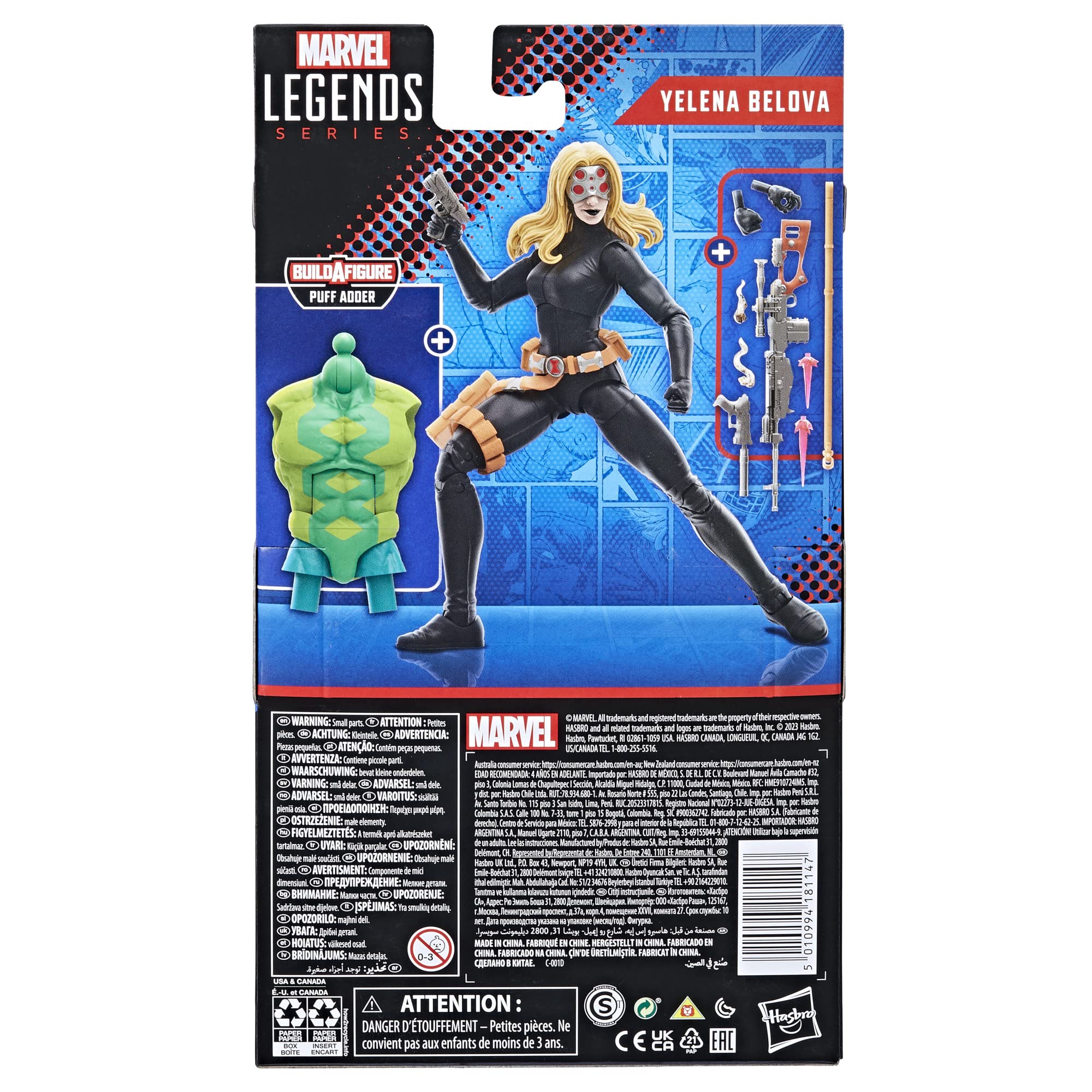 Marvel Legends Series: Yelena Belova Black Widow, Classic Comic Collectible 6-Inch Action Figure, 4+ Years