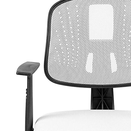 Flash Furniture Flash Fundamentals Mid-Back White Mesh Swivel Task Office Chair with Pivot Back and Arms