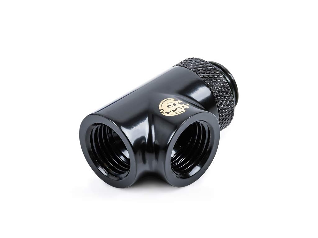 Bitspower T-Block Rotary Fitting, Matte Black