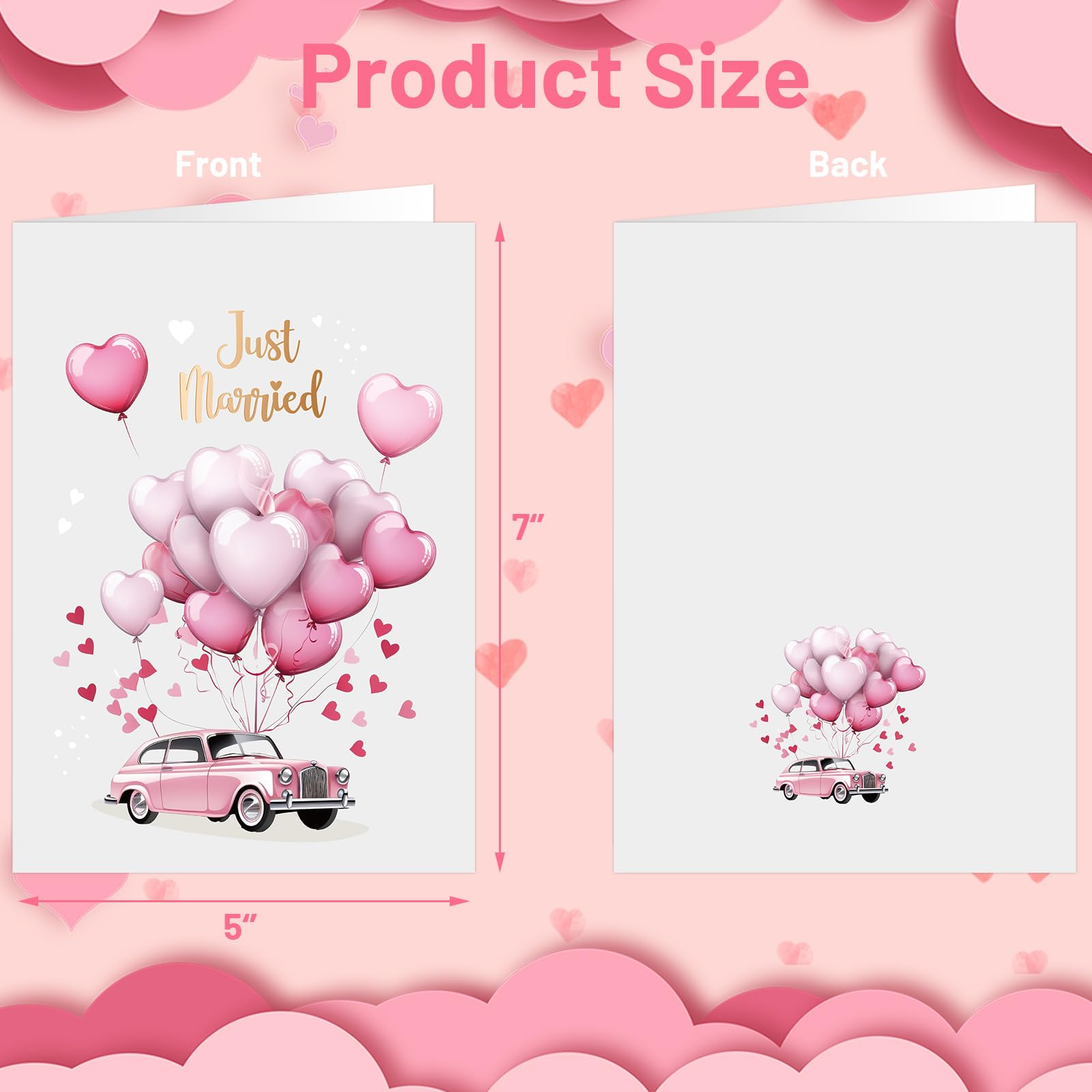 Fancy Land Wedding Cards for the Bride and Groom Gold Foil Engagement Congratulation Notes Card with Envelopes and Stickers for Bridal Shower Wedding Ceremony Party Supplies 24 Pcs