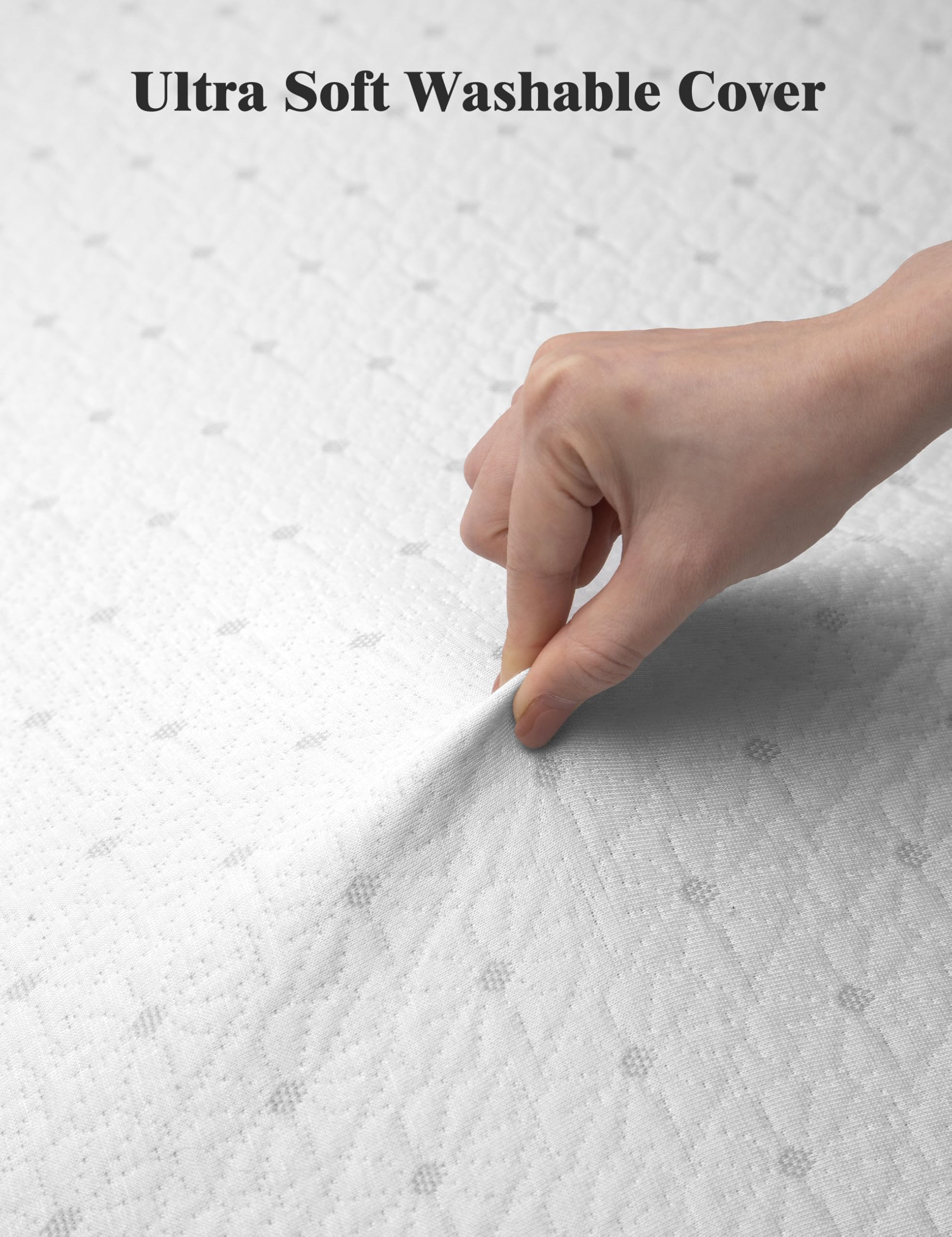 Ferlizer Waterproof 3" [King] Mattress Topper Cover Ultra Soft & Corner Straps, CertiPUR-US Certified, Grey
