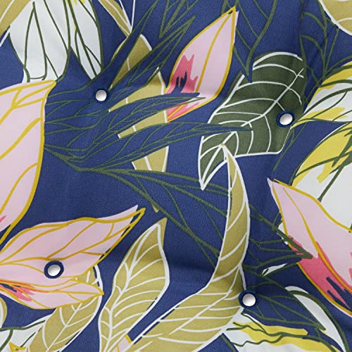 Vera Bradley by Classic Accessories Water-Resistant Patio Chair Cushion, 21 x 19 x 22.5 x 5 Inch, Rain Forest Leaves Blue, Seat Back Cushion