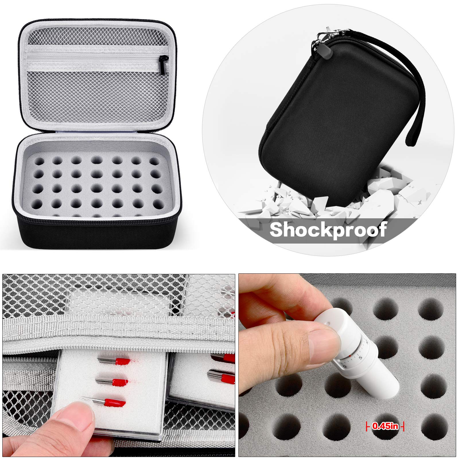 Case Compatible with Silhouette for Cameo 4 3 2 1 Blade Tools and Auto Blades, 35+pcs Tool Organizer Holder for Rotary Blade Kraft Blade AutoBlade Pen Holder Punch Blade Tool Adapter Set (Box Only)