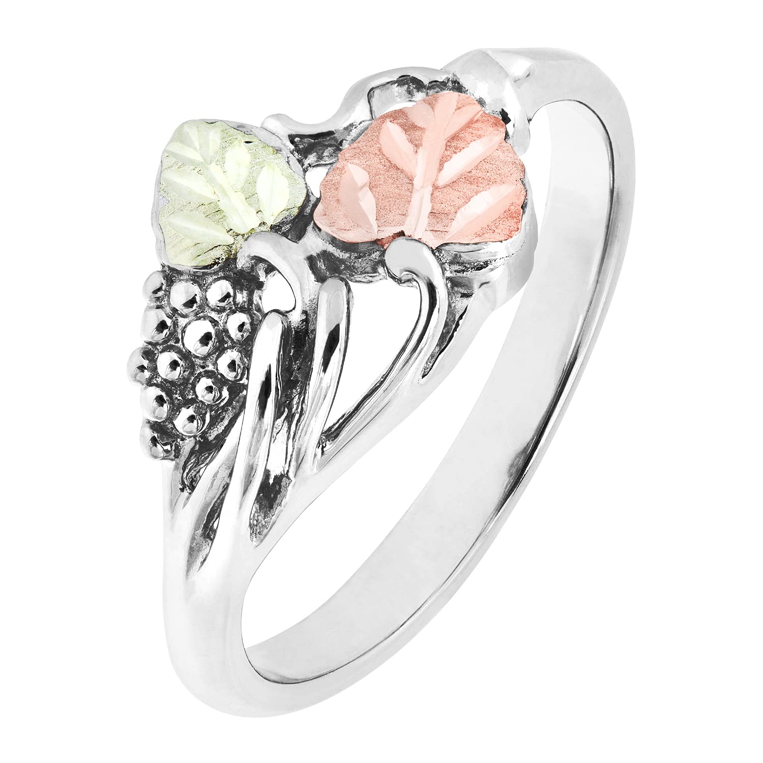 Black Hills Gold Grapes on Vines Ring in Sterling Silver