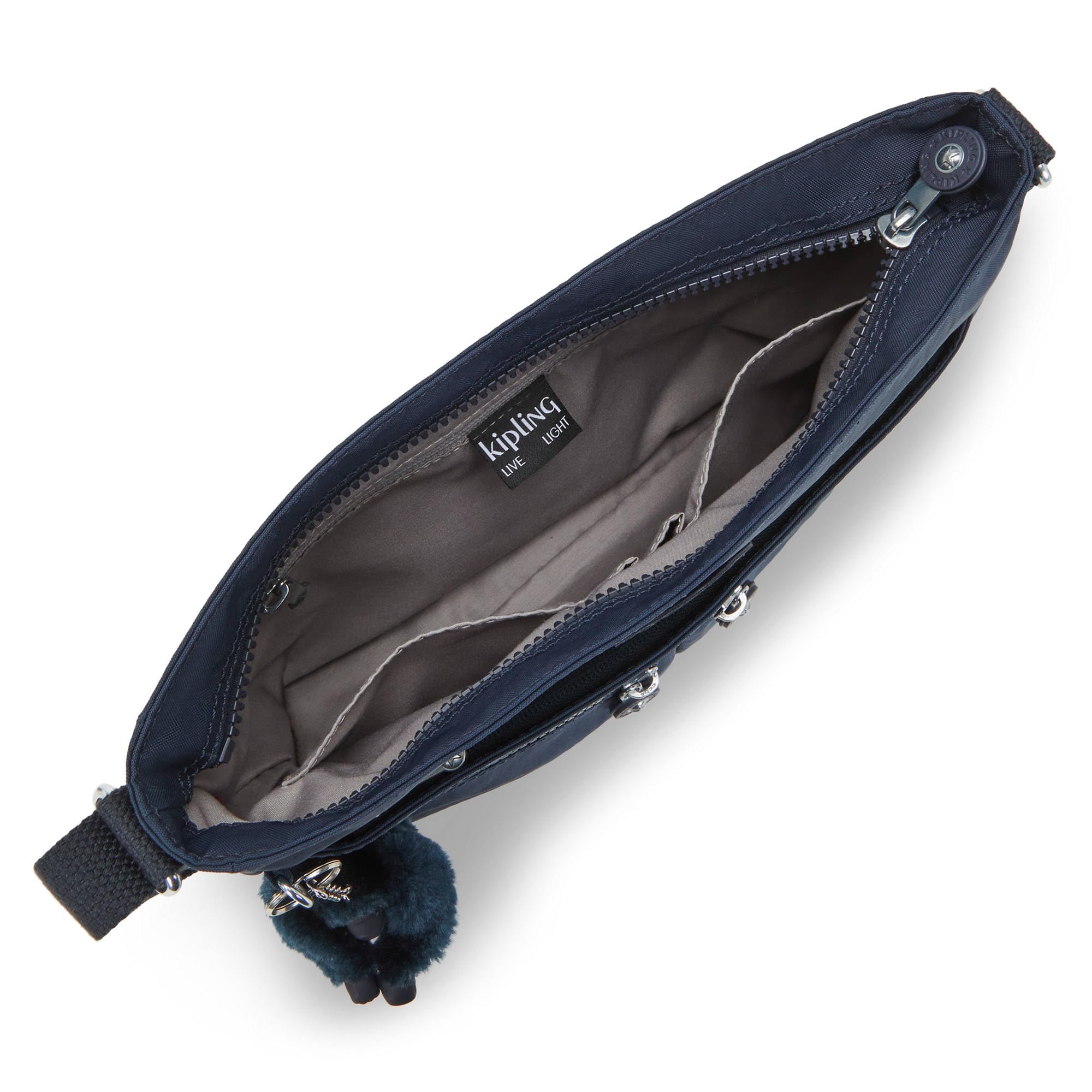Kipling womens Women's New Angie Handbag, Lightweight Bag, Nylon Travel Crossbody Bag, Blue Bleu 2, 10.5 L X 8 H X 2 D US