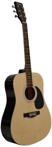 Huntington GA41PS-NT Acoustic Guitar Dreadnaught Steel String with 1 String Winder, 2 String Sets and 3 Premium Picks, Natural