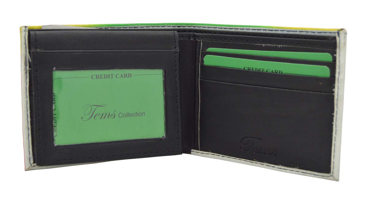 Leather Bi-fold Rasta Marijuana Wallet Bills Credit Card Holder Pockets Unisex Men Women Wallet