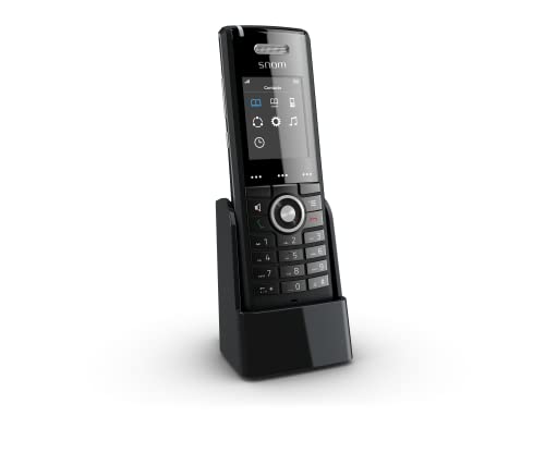 Snom M65 Professional DECT-Mobilteil (250 Stunden Standby, 2 Zoll 176 x 220 Pixel TFT, SW OTA-Upgrade, Vibrationsalarm, Gürtelclip, beleuchtete Tastatur), Schwarz, 00003969