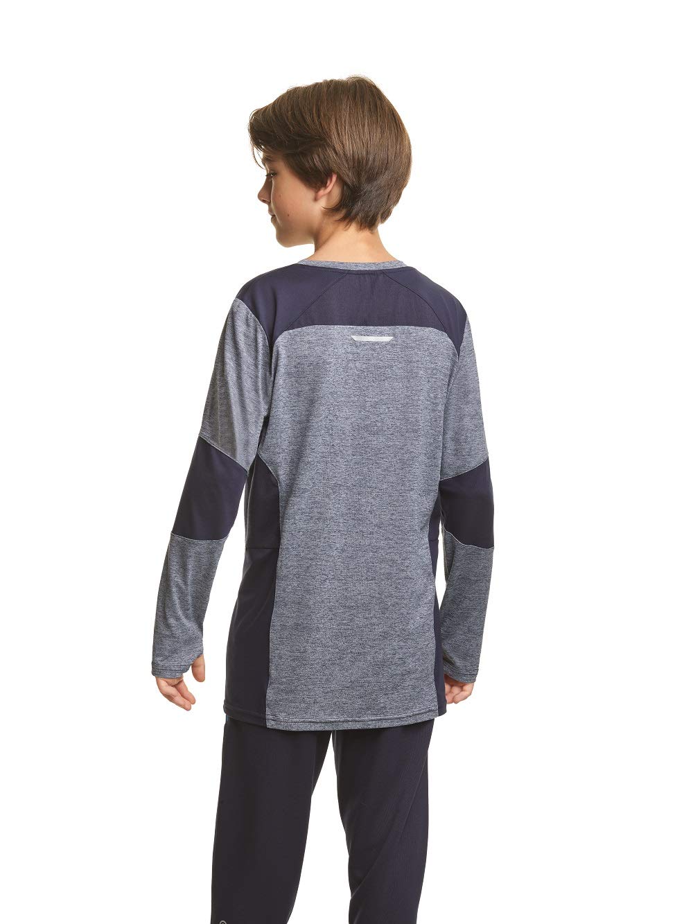 C9 Champion Boys' Color Blocked Long Sleeve T-Shirt, Xavier Navy Heather, L