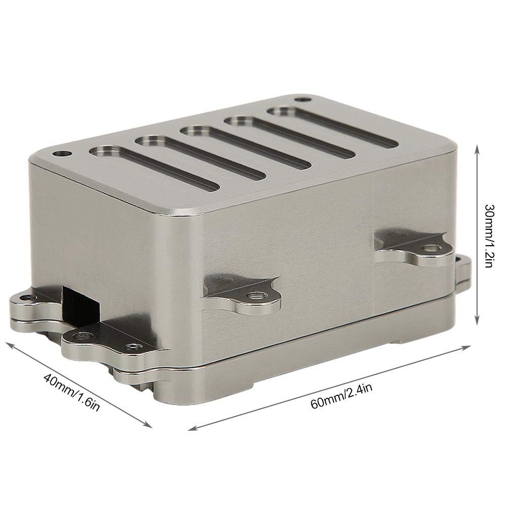 Receiver Box, 1:10 Scale Remoted Control Metal Receiver Box ESC Receiving Box RC Vehicle Accessories for SCX10 1/10 RC Crawler Kids Toy Car Rc Receiver Box Rc Receiver Box Rc Receiver Box