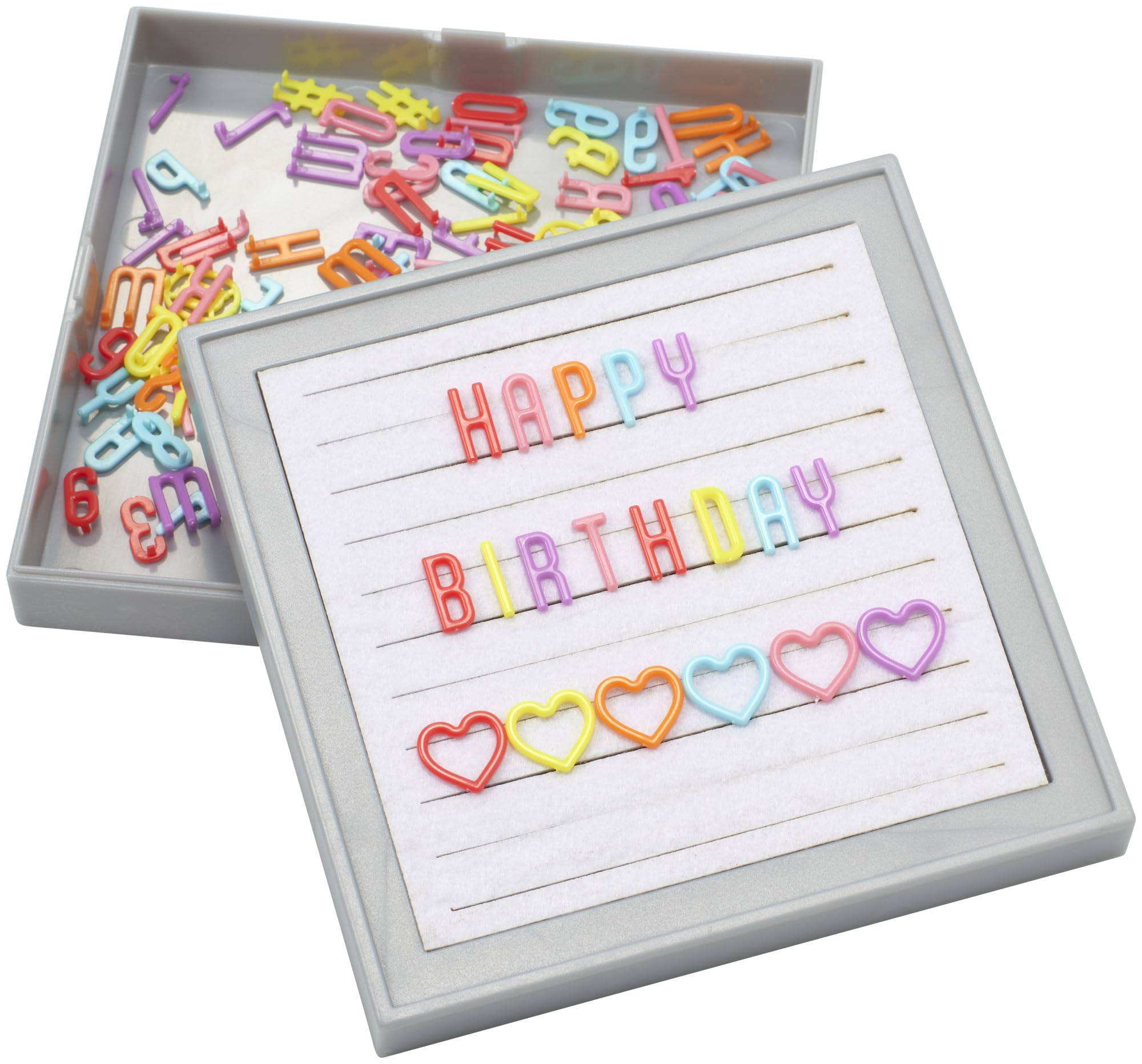 DecoSet® Celebration Letter Board Cake Topper, Cake Decoration With Shaped Box and Customizable Message Board, For Birthday, Graduation, And Celebration, Food Safe