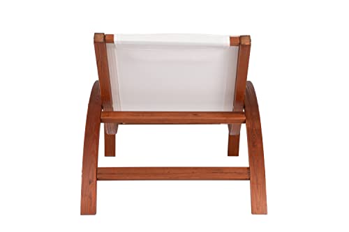 Island Umbrella NU6901 Island Retreat Bentwood Breeze Luxury Lounger with Wood Frame, Champagne