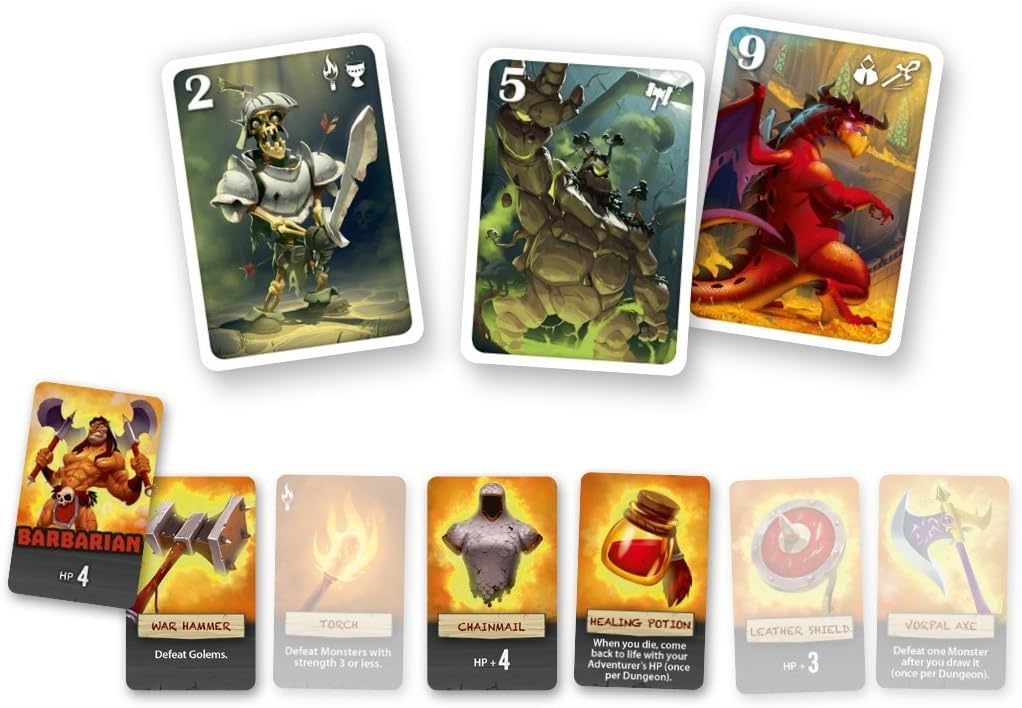 IELLO: Welcome to The Dungeon, Push-Your-Luck Elements, Disappearing Equipment, Strategy Board Game, 30 Minute Game Play, 2 to 4 Players, Ages 10 and Up