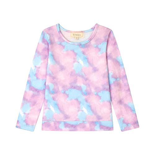 BTween Girls 3 Piece Long Sleeve Crew Neck Pullovers, Fleece Sweatshirt for Youth Kids, Unicorn Tie Dye & Butterflies, Size 12 Pink