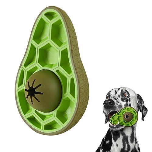 Codi Dog Chew Toys - Funny Puzzle Interactive Puppy Dog Toys, Tough Durable Teething Rubber Dog Toys for Small Medium Dogs (Avocado)